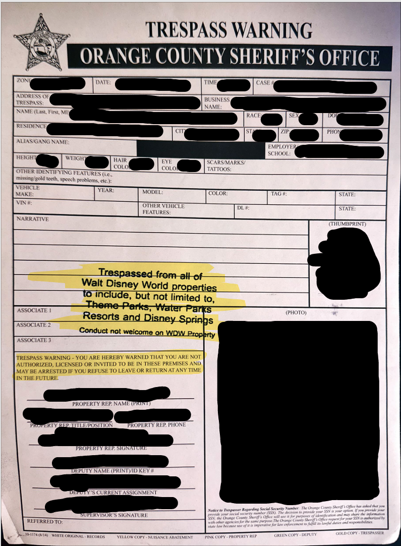 WDWActiveCrime • What Getting Trespassed at Disney Really Means and How ...